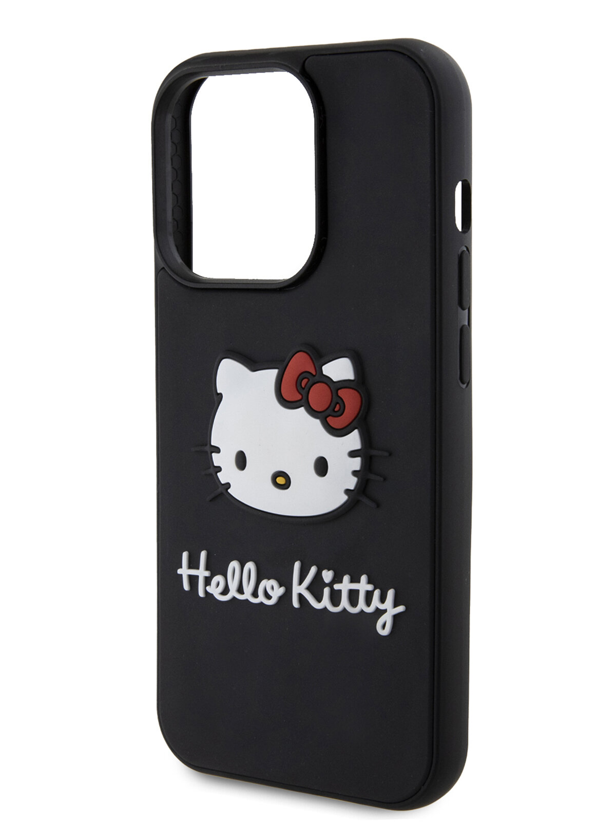 Hello Kitty для iPhone 15 Pro чехол 3D Rubber Kitty Head Hard Black