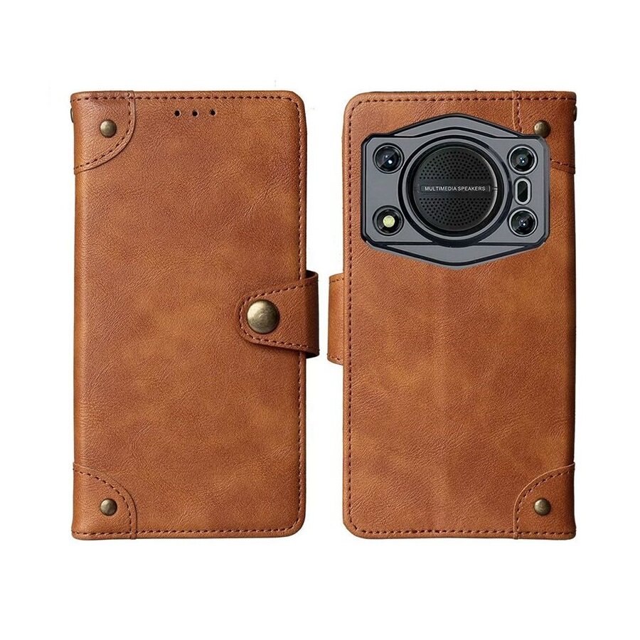 Чехол MyPads из искусственной кожи для смартфона Oukitel WP22, коричневый