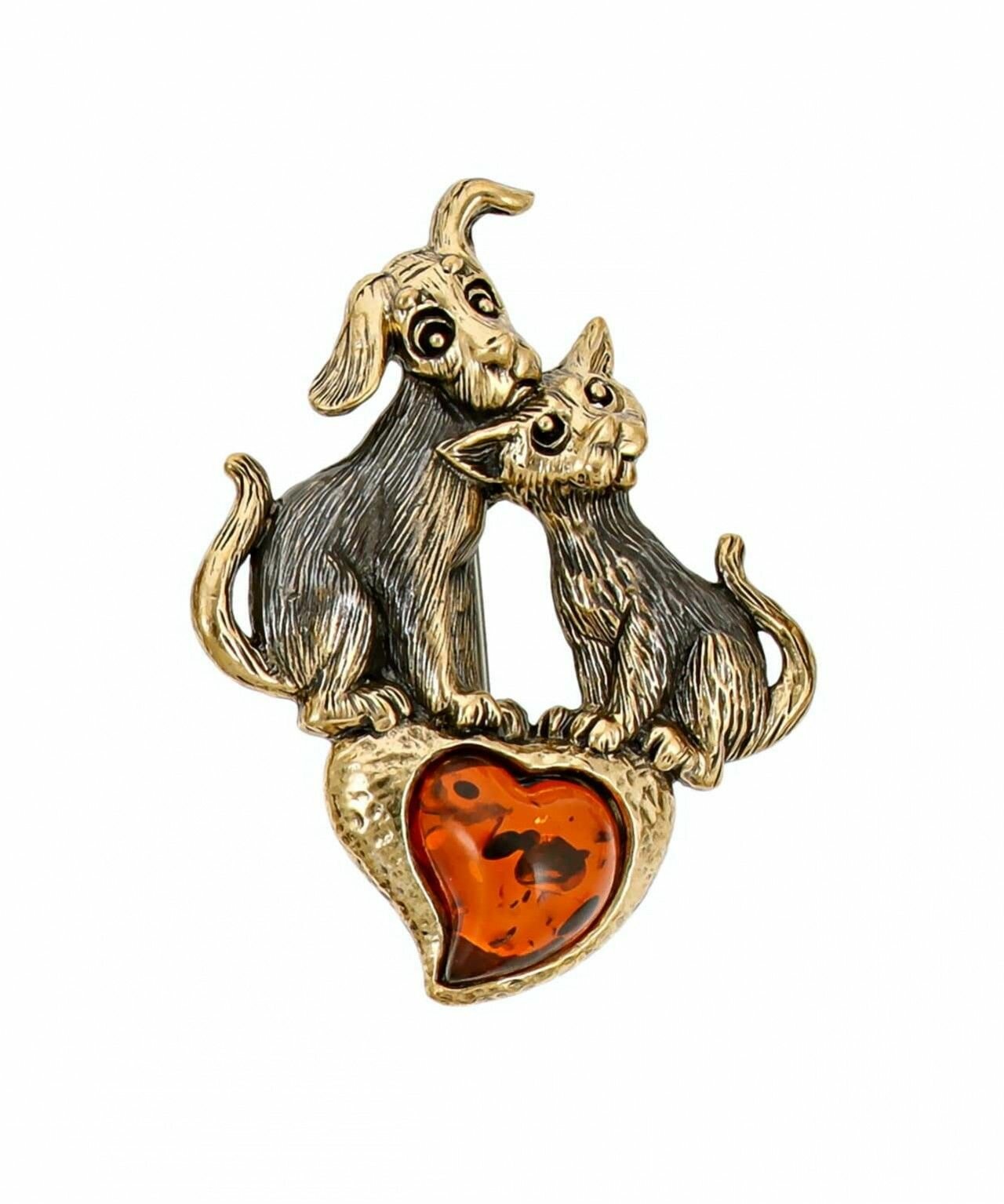 Брошь, янтарь