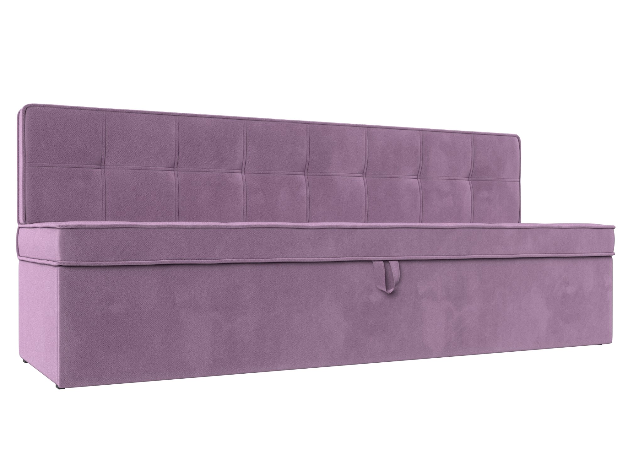 Диван кухонный прямой Техас, микровельвет, механизм дельфин, Сиреневый, 184x64x83см. Хит Диванов