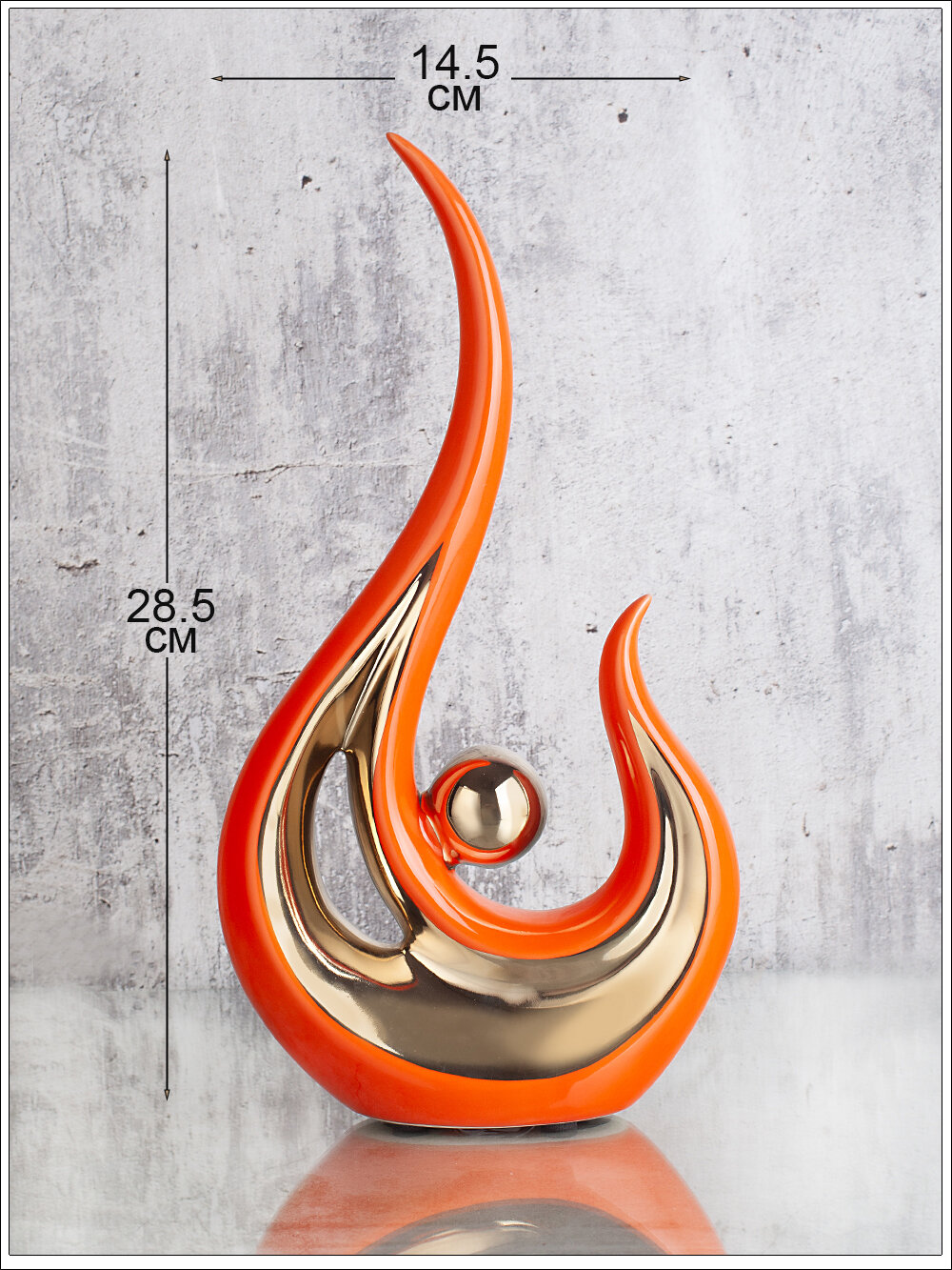 Статуэтка Жемчужина (оранжевая большая) 28х14х6 см