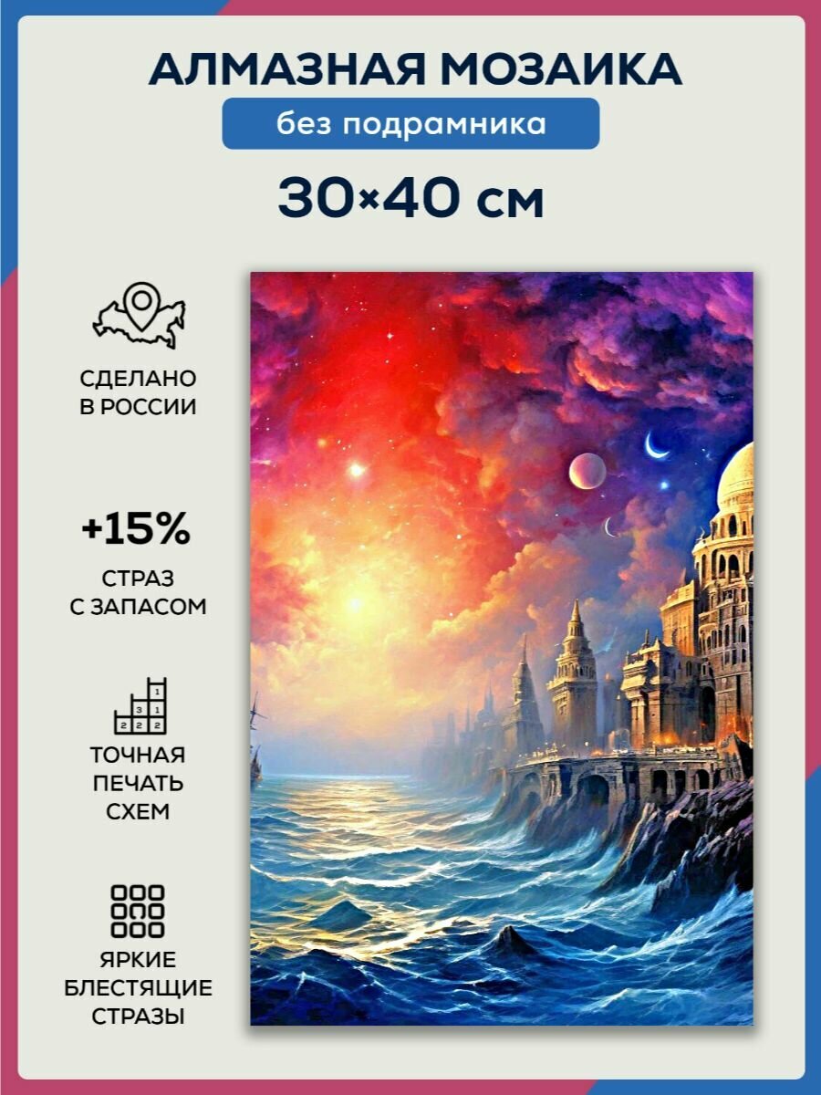 Алмазная мозаика 30x40 Космос на закате без подрамника