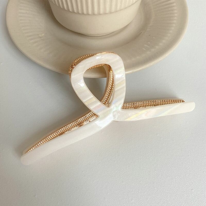 Высококачественная ацетатная заколка для волос женская летняя большая металлическая заколка в виде акулы заколка для волос