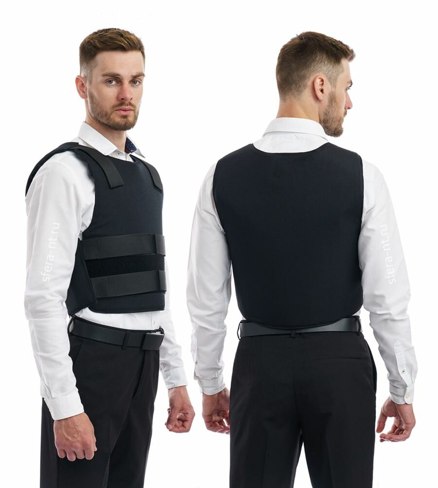 Бронежилет скрытого ношения Бр3 класса с защитой чехла от ножа, осколков и Бр1 класса ("Сфера-Бр3", размер S, бежевый, 7 кг)