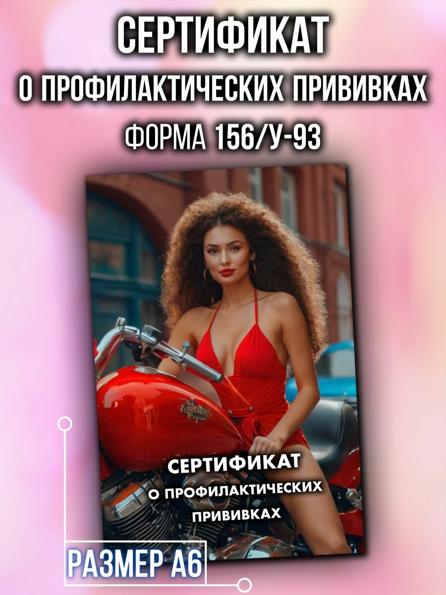 Сертификат о профилактических прививках Аурасо для взрослых, форма 156/у-93, размер А6