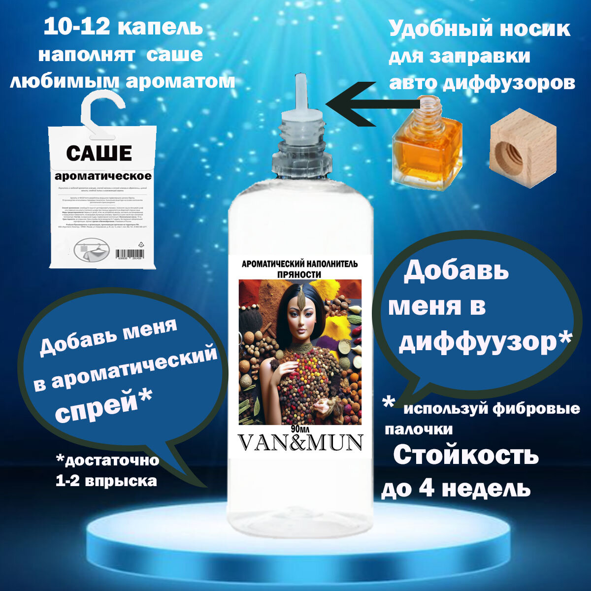 Наполнитель диффузора для дома VAN&MUN Пряности 90мл — фото 1