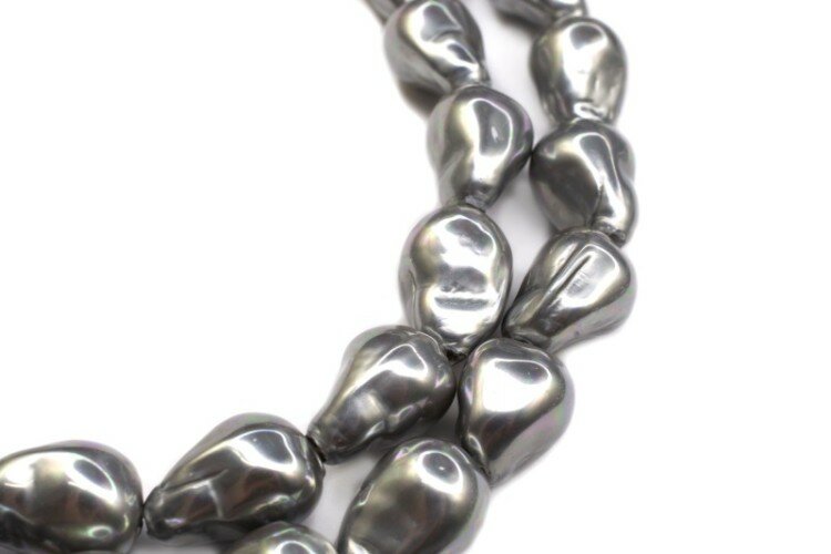 Жемчуг искусственный барочный Майорка 11-13х8-10мм, отверстие 0,9мм, цвет серый, 511-012, 2шт