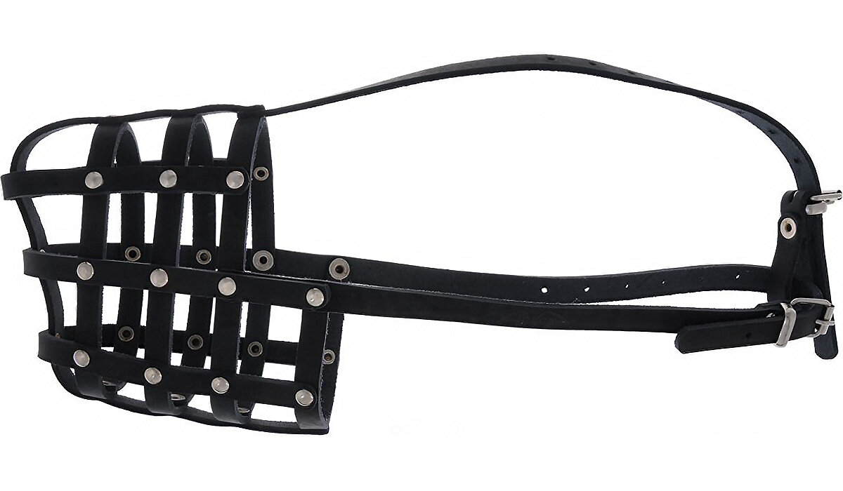 Намордник для собак кожаный черный 34 х 12,5 см Аркон н34ч NEW