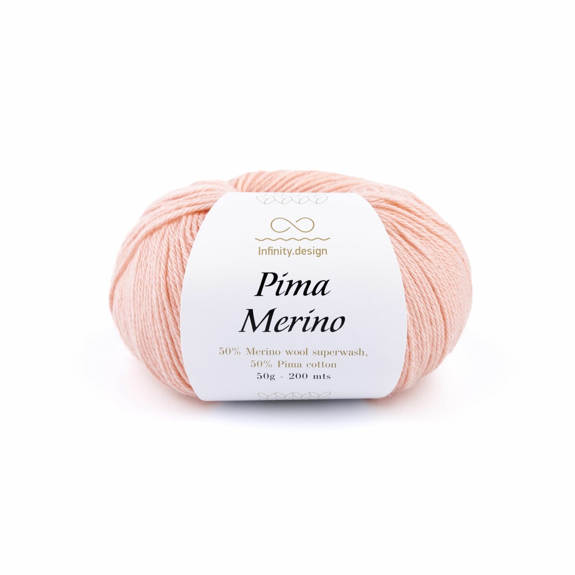 Пряжа INFINITY Pima Merino (3022 LIGHT PEACH) (1 моток), 50% мериносовая шерсть, superwash, 50% pima хлопок, 50г, 200м