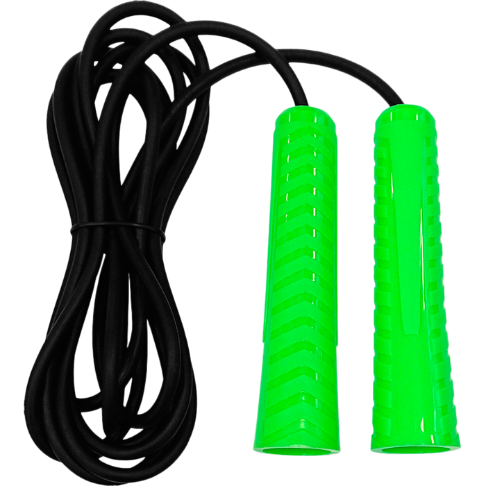 Скакалка Fortius "Neon", регулировка длины, черный/зеленый, шнур 3 м