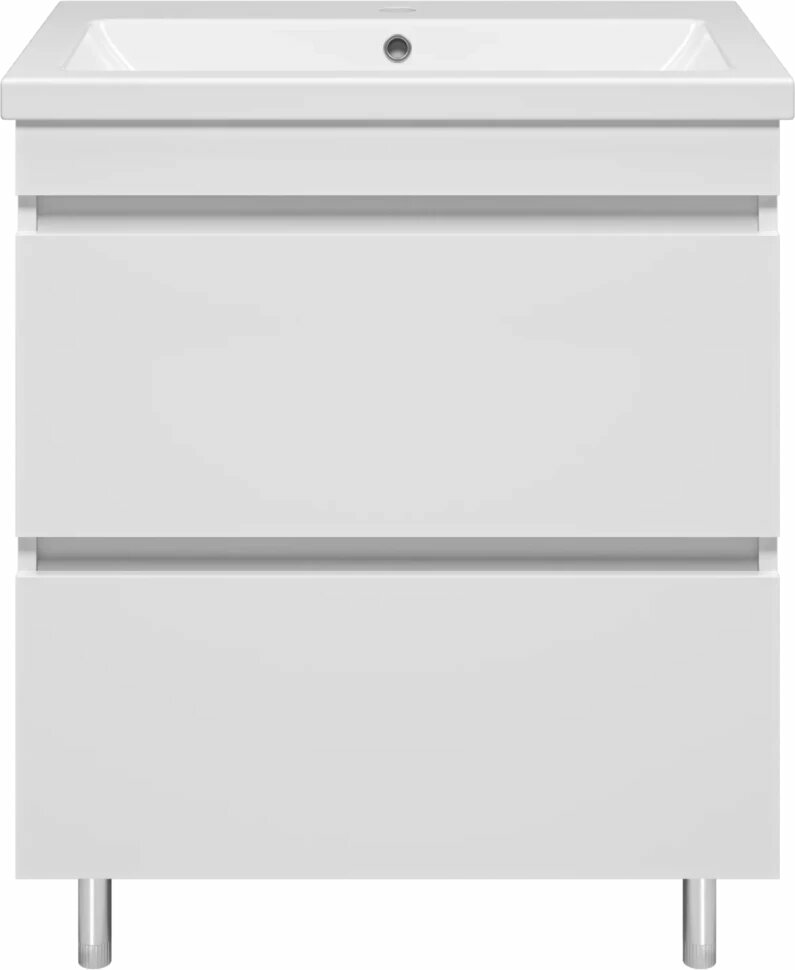 Тумба под раковину Misty Енисей Э-Ени01070-0112Я 66,3 см, напольная, белый глянец/белый матовый