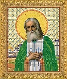 Схема для частичной вышивки бисером с нанесенным рисунком Бис 329 "Св. Серафим Саровский"(19*24см.)