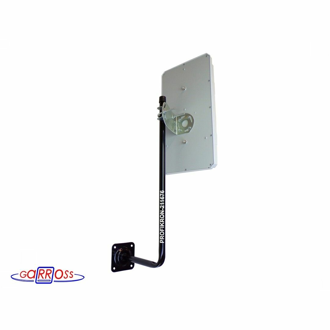 Кронштейн антенный к стене "PROFIKRON-211676" высота 0,6 м, вылет 0,25 метра, цвет черный, диаметр 22мм, основание 11х11см