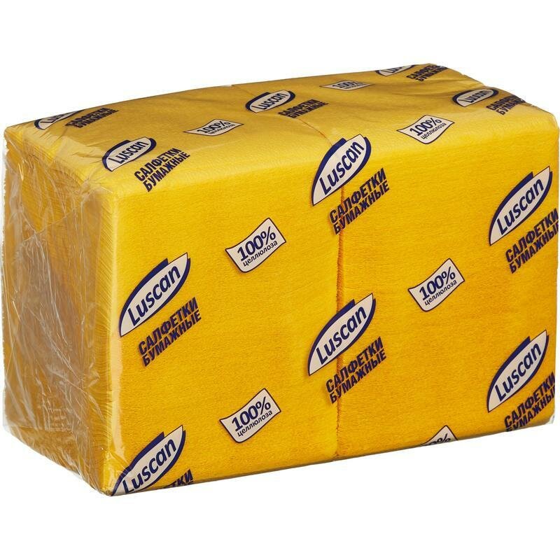 Luscan Салфетки бумажные Profi Pack, 1 сл, 24х24 см, оранжевые, 400 шт