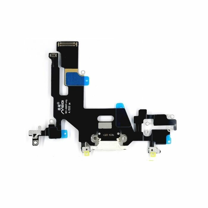 Нижний шлейф с разъемом зарядки и микрофонами для iPhone 11 Белый