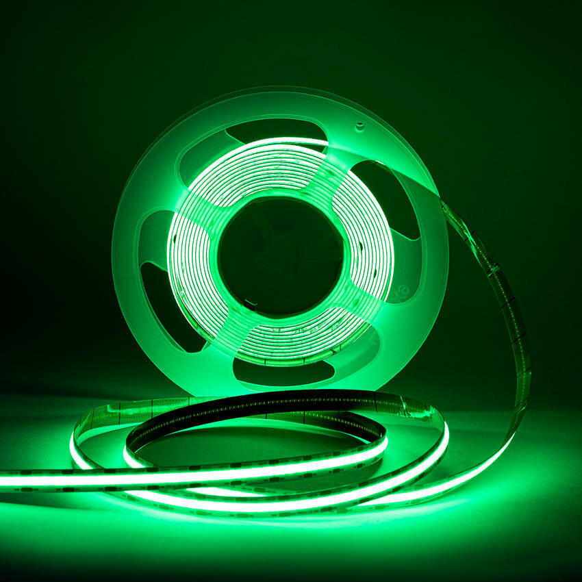 Светодиодная лента 5м, 12В, 12Вт/м, COB, 504д/м, 618лм/м, 10мм, зеленый, ML-R504-COB-G-S