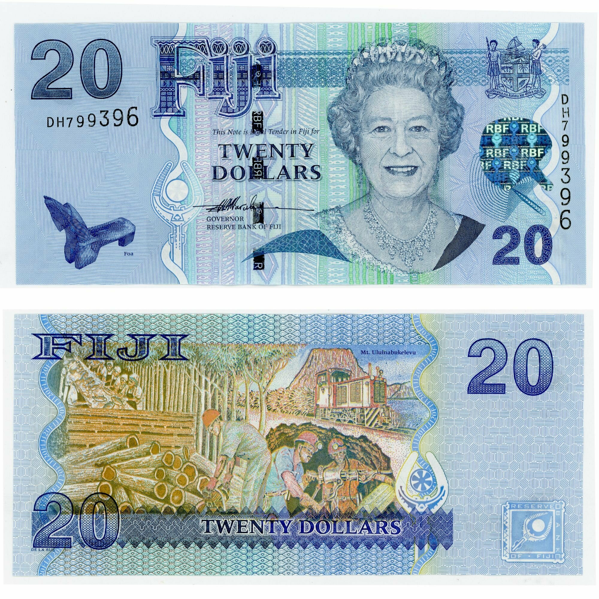 Банкнота Фиджи 20 долларов TWENTY DOLLARS 2007 Uncirculated (UNC) Pick 112