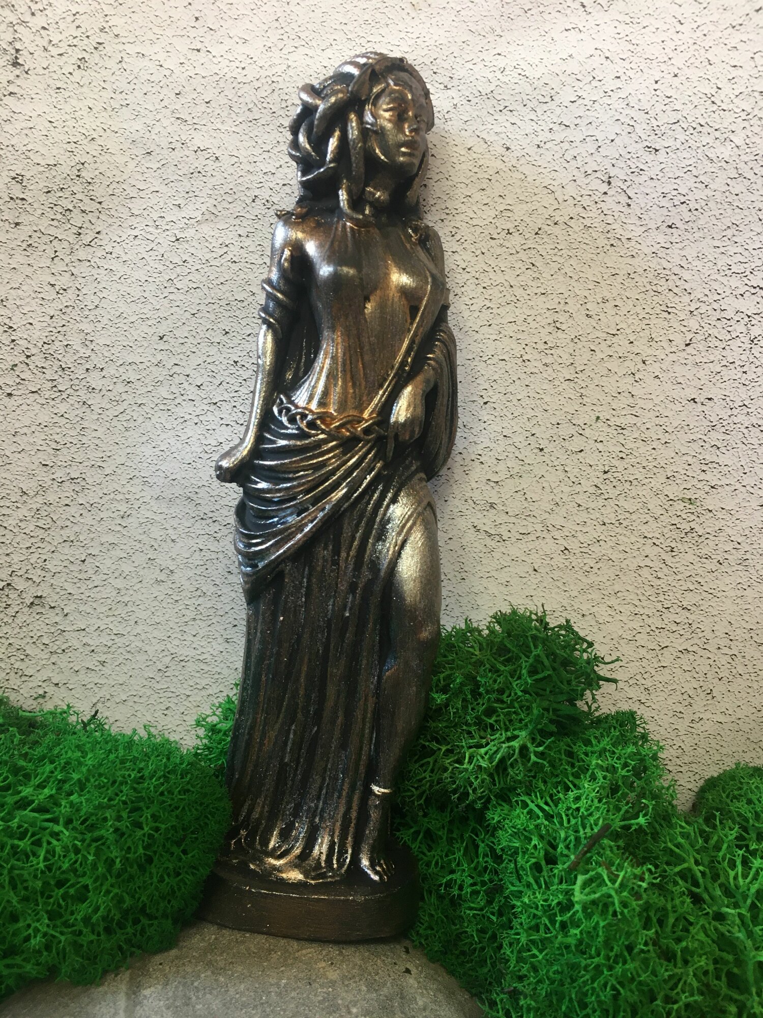 Статуэтка из гипса коллекционная "Медуза Горгона", 17см, черный-серебро-бронза