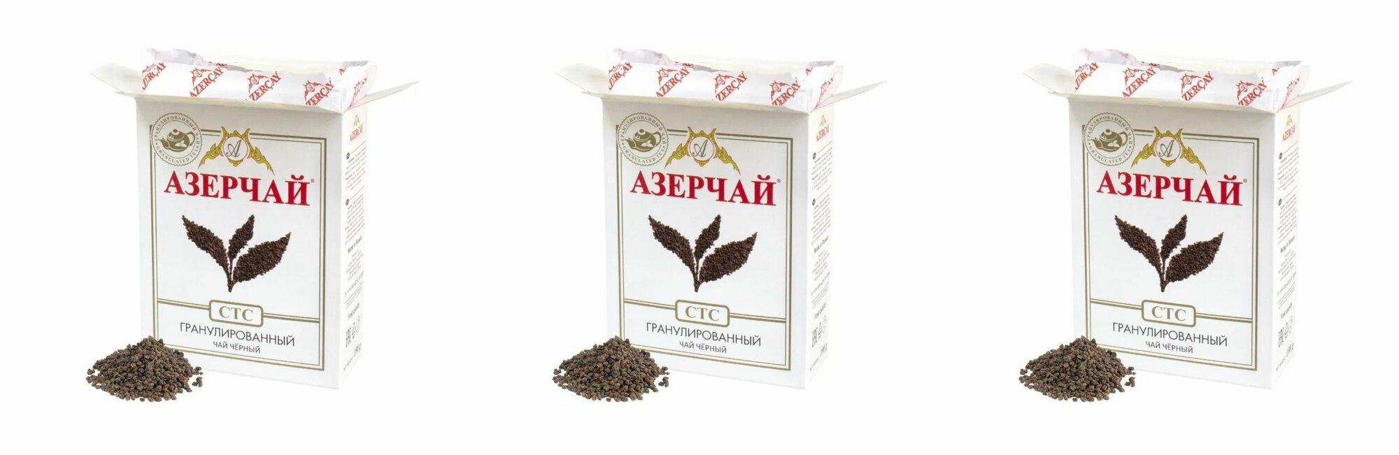 Azercay Черный чай СТС, 100 г, 3 шт