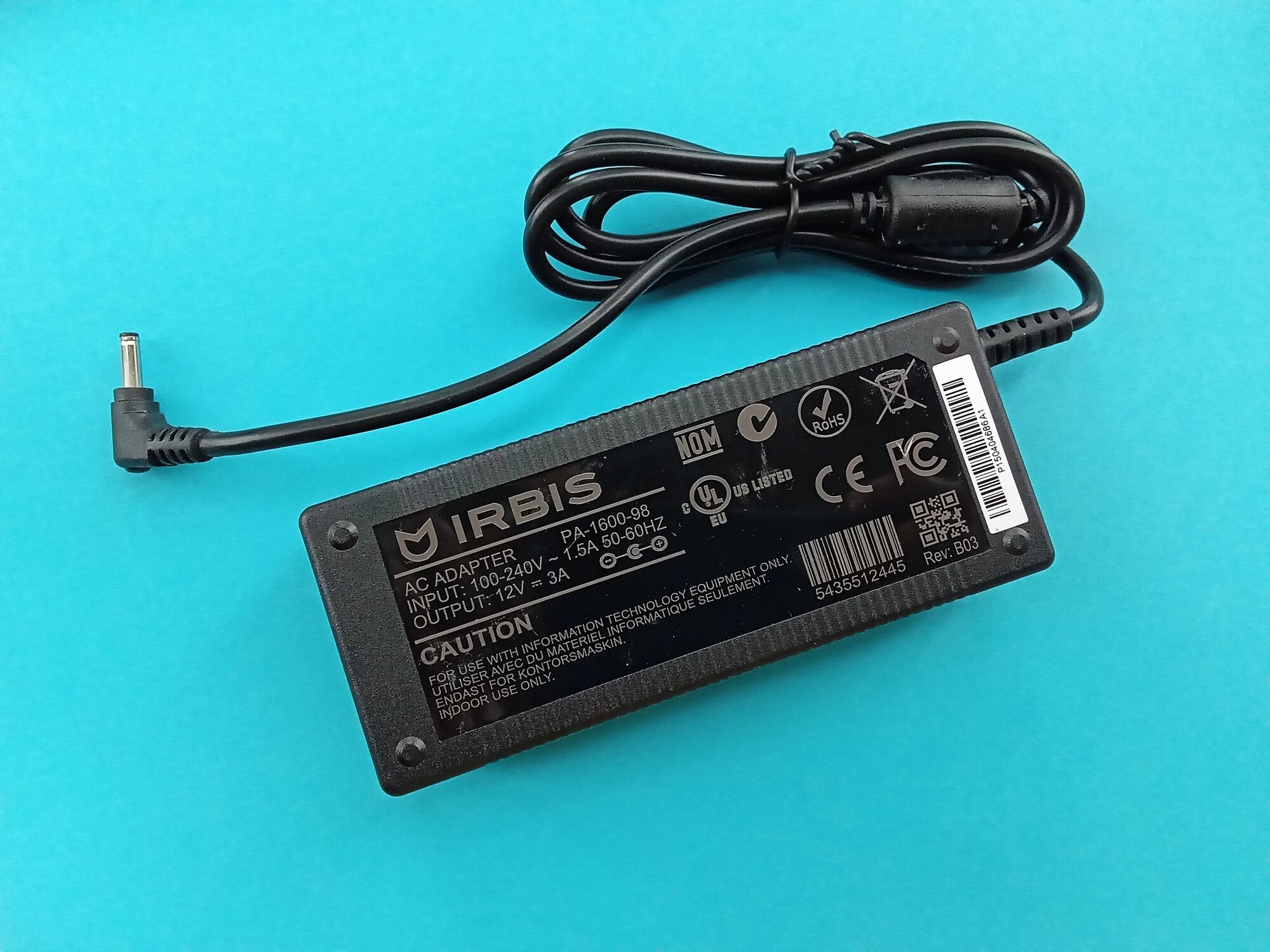 Блок питания для ноутбука Irbis NB131: зарядка, зарядное устройство 12V 3A