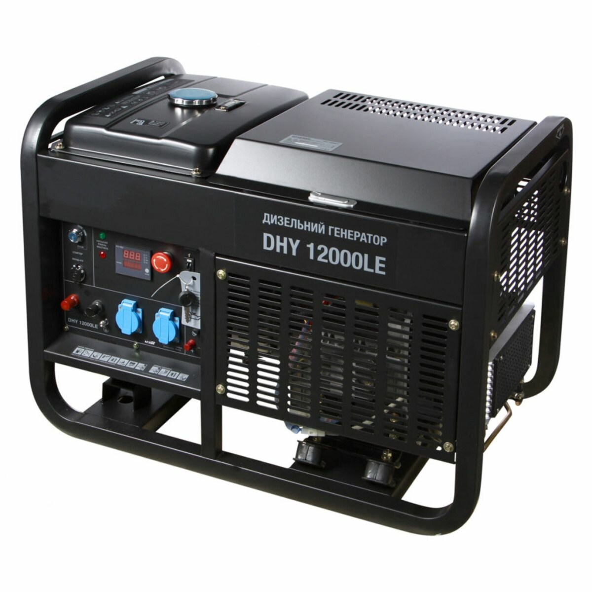 Дизельный генератор Hyundai DHY 12000 LE 11 кВт, 230В, электрогенератор с ручным и электро запуском двигателя, разъем для автоматики