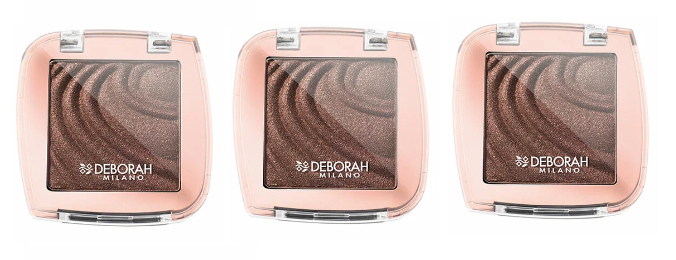 Deborah Milano Тени для век водостойкие Color Lovers, тон 08, насыщенный коричневый, 3.5 г, 3 шт