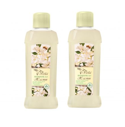Шампунь алва "Жасмин" 2-в-1, для всех типов, с кондиционером, с бальзамом, 1л * 2шт