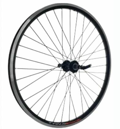 Колесо заднее 24" TRIX, 36H, под диск, под трещотку, эксцентрик, спица черная