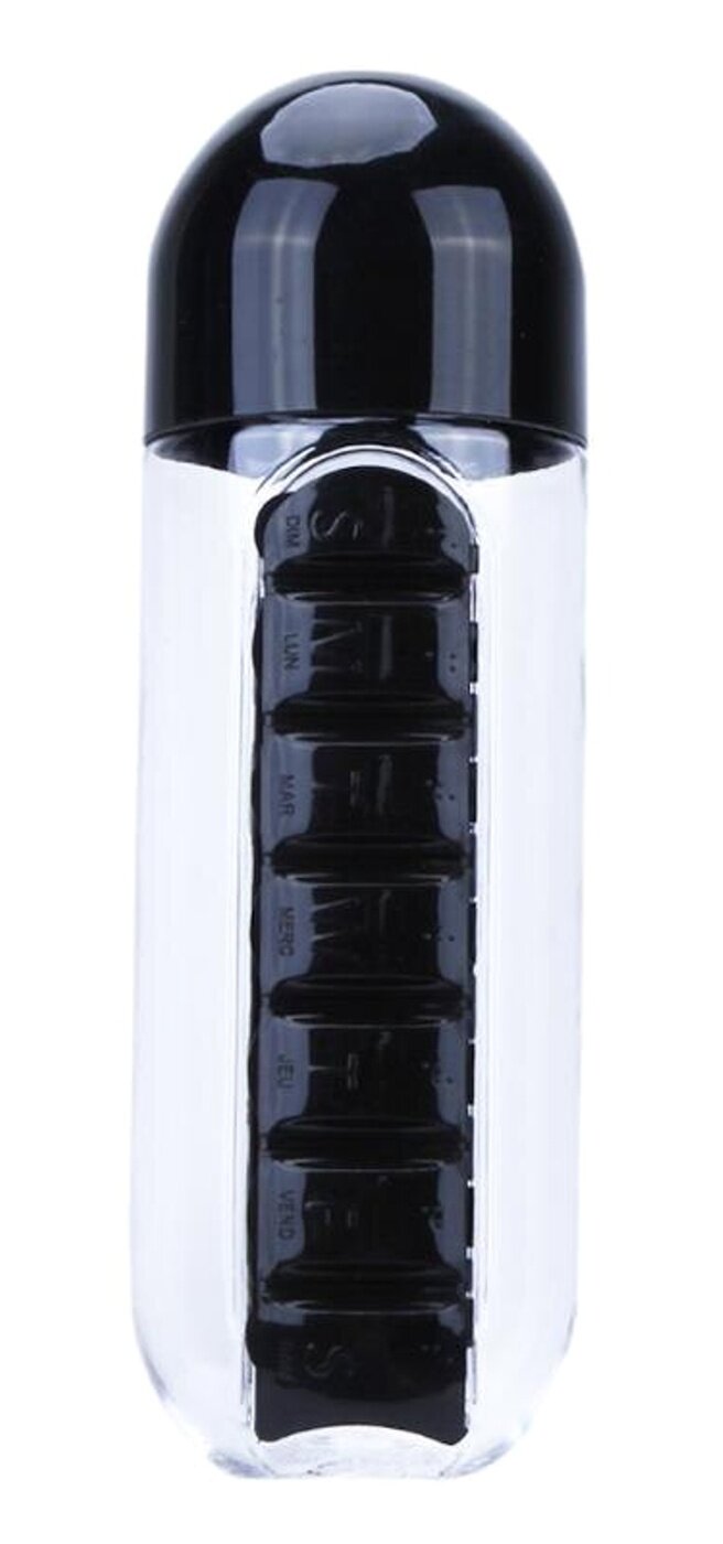 Бутылка для воды с таблетницей Pill & Vitamen Organizer Bottle