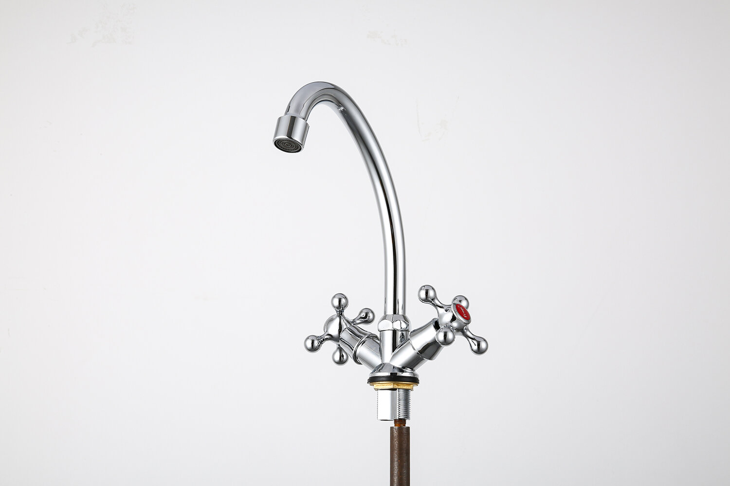 Смеситель Frap H08, для кухни, управление вентильное, поворотный излив