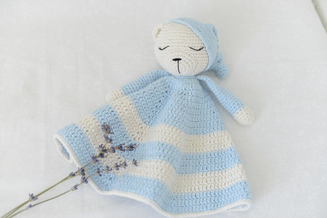 Комфортер для сна "Мишка " для новорожденных, голубой