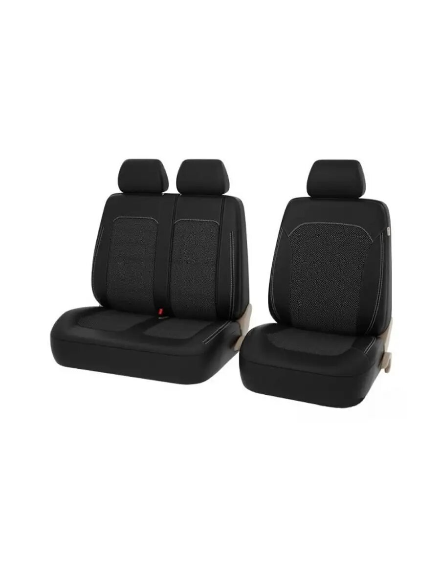 Чехлы на сиденья Talisman Next Transit черно-белые PSV