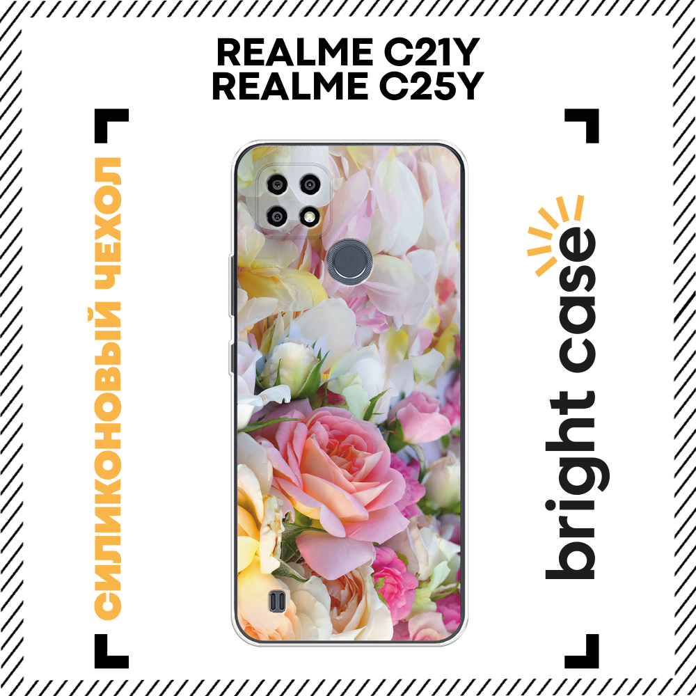 Чехол на Realme C21Y/C25Y / Реалми C21Y/C25Y с принтом Утренние розы