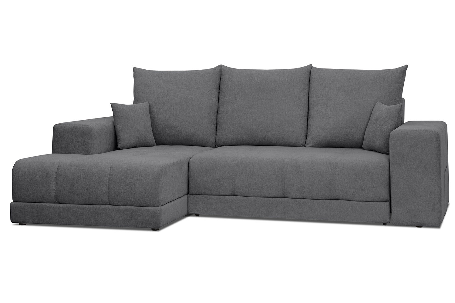 Угловой диван-кровать Мэнфилд 264х98х165 см, правый угол, цвет тёмно-серый