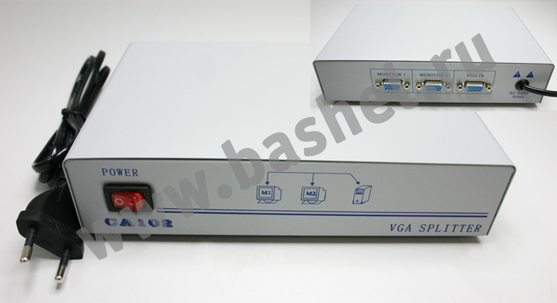 Разветвитель VGA HDB15 - 2 гн. VGA HDB15, активный DAYTON CA 102