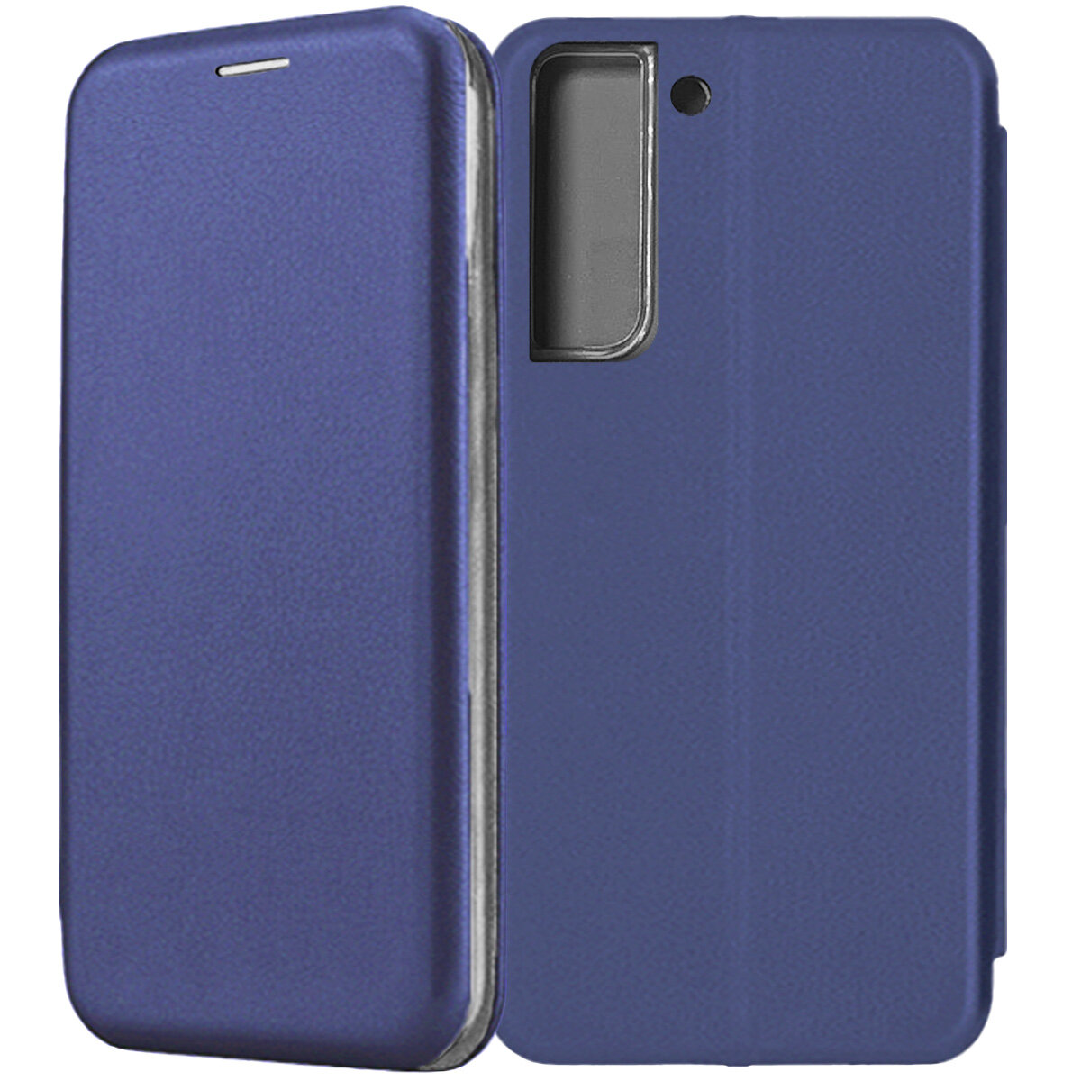 Чехол-книжка для Samsung Galaxy S21 FE G990 синий / подставка, отделение для карт