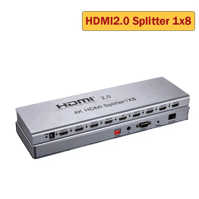 HDMI 2.0 разветвитель 1x8 4K EU plug