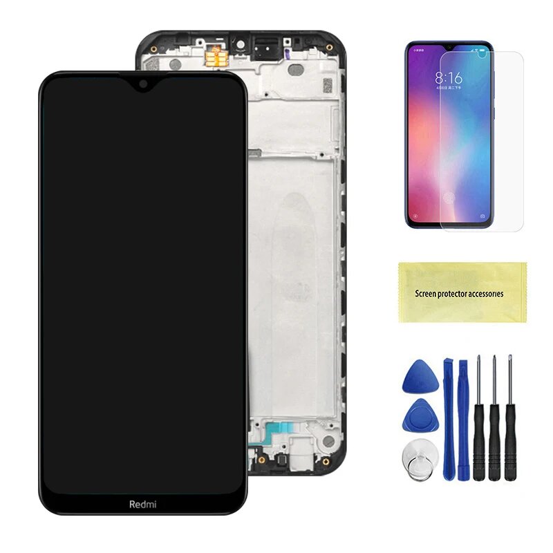 ЖК-экран качества ААА для Xiaomi Redmi 8, ЖК-дисплей, преобразователь сенсорного Black With Frame