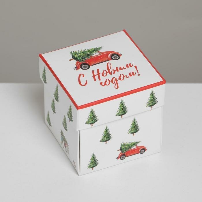 !09 Комплект из 5 штук: Бонбоньерка «С новым годом», 6,5 х 6,5 х 6,5 см.