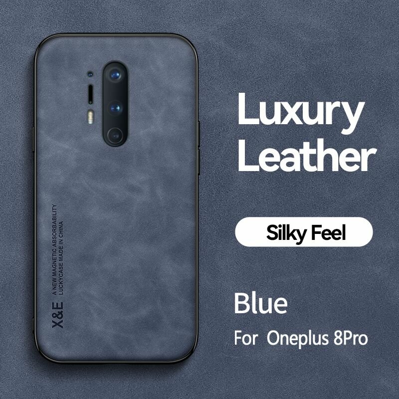 FASNYA Кожаный чехол на OnePlus 8 Pro (Ван Плюс 8 Про) с защитой камеры противоударный, ля магнитного авто-держателя