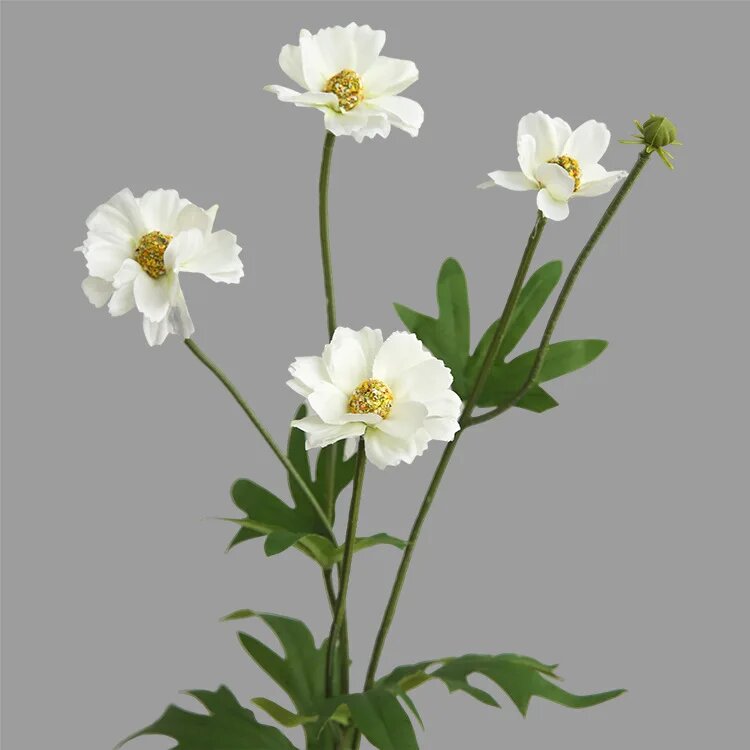 Искусственный шелковый букет ромашек и хризантем для свадьбы Белый, white