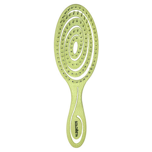 SOLOMEYA Detangling bio hair brush Green Подвижная био-расческа для волос зеленая