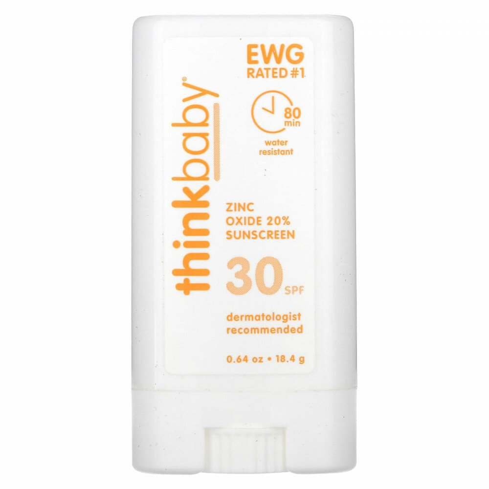 Think, Thinkbaby®, солнцезащитное средство с оксидом цинка в стике, SPF 30, 18,4 г (0,64 жидк. унции)