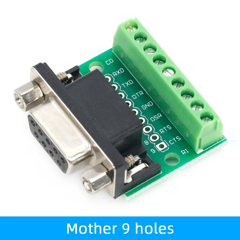 DB9 Male Female адаптер сигналов терминальный модуль RS232 RS485 последовательный к терминалу 9-контактный 9-контактный разъем с 9 отверстиями