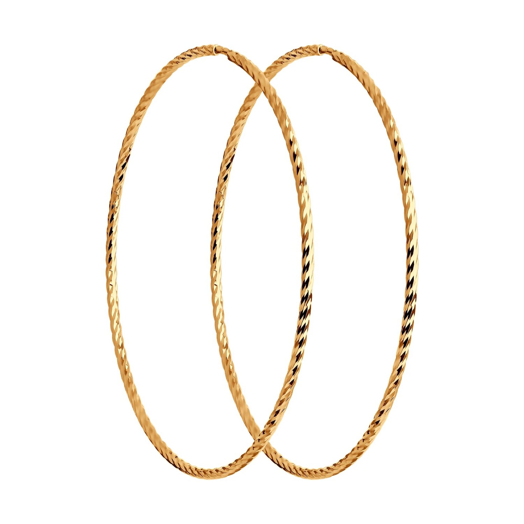 Серьги конго, красное золото, 585 проба