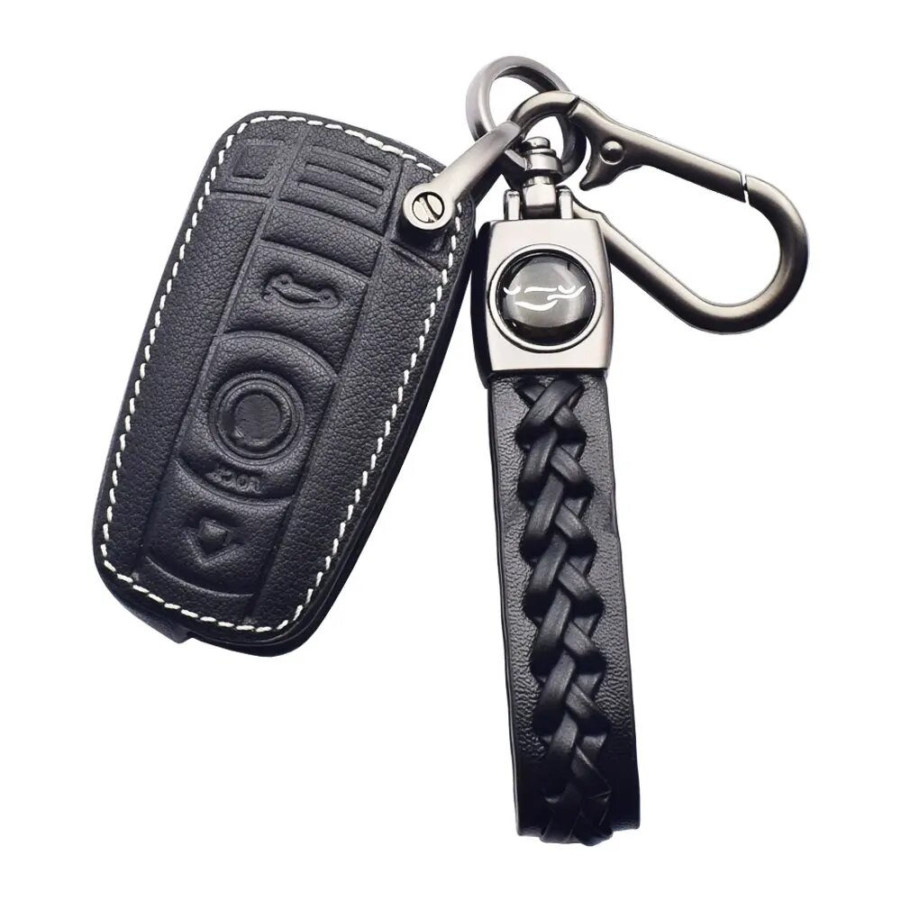 Кожаный чехол для автомобильного ключа брелок для BMW 1 3 5 Z Series E81 E87 E88 1 Case-1 Keychain