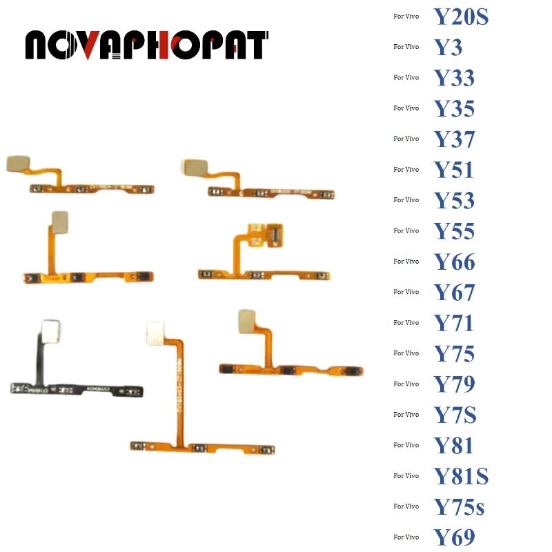 Для Vivo Y11 Y12 Y15 2019 Y17 Y19 Y20 Y20i Y53 Y53 Y53A Y53L Y20S Y51 Y71 Кнопки включения и выключения громкости вверх и вниз Гибкий ленточный кабель