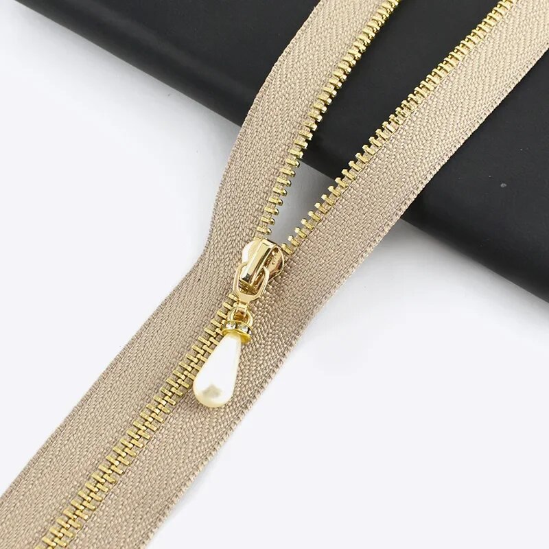 Металлические молнии Meetee 3 шт, 15-70 см KhakiGold, CloseEnd-No3-20cm