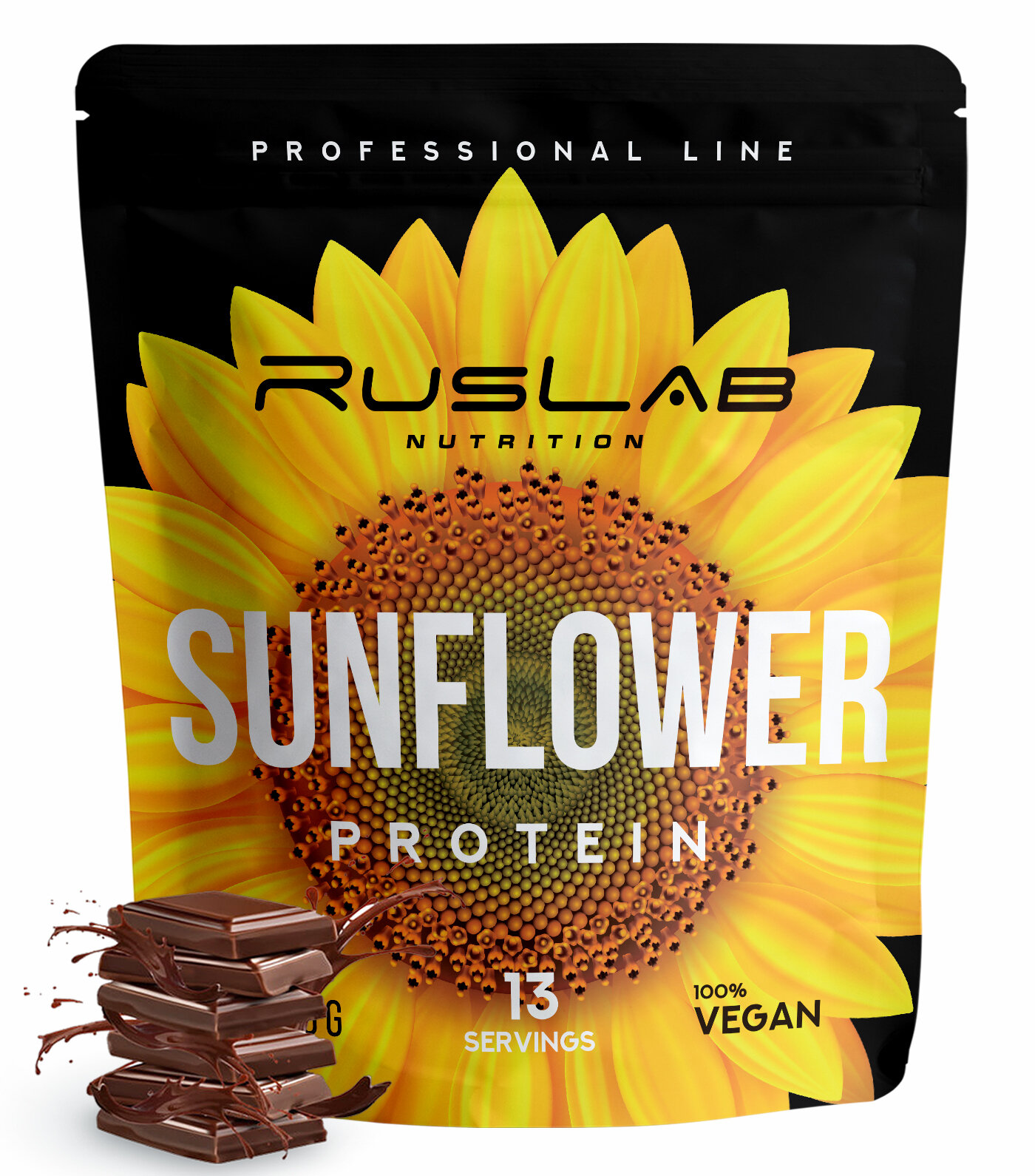 SUNFLOWER PROTEIN-протеин подсолнечный (416гр), шоколад