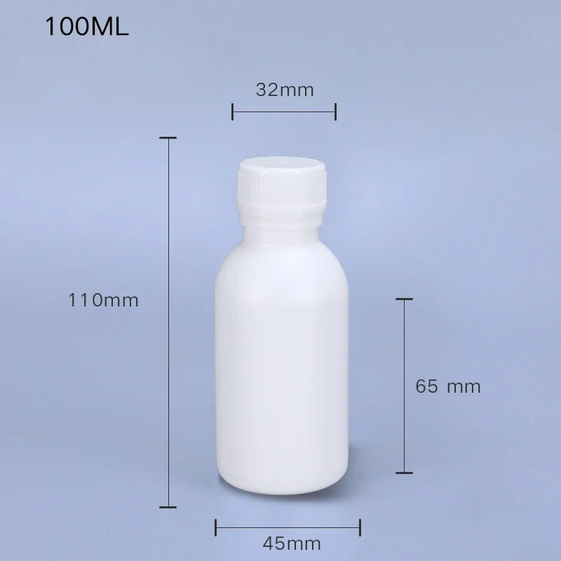 Пластиковые бутылки HDPE 100-1000 мл Белый, 100ml white